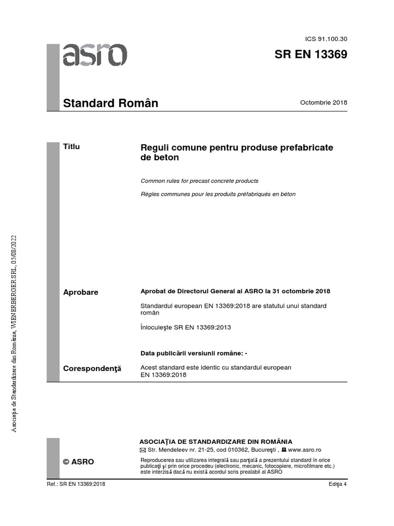 SR en 13369 - 2018 | PDF | Concrete | Building Technology