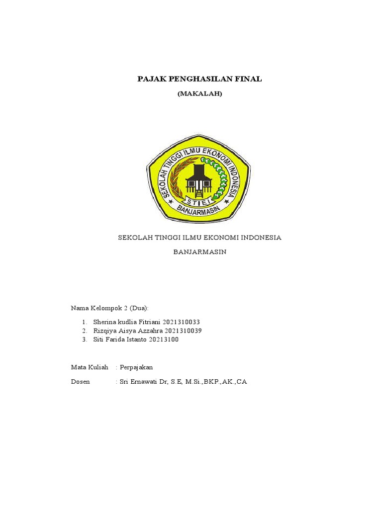 Makalah PPH Final Perpajakan | PDF
