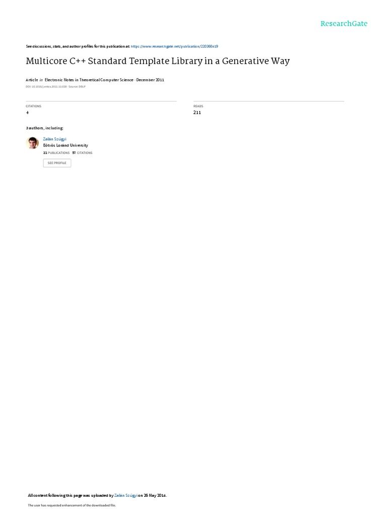 Multicore C Standard Template Library in A Generat | PDF | C++ | Parallel Computing