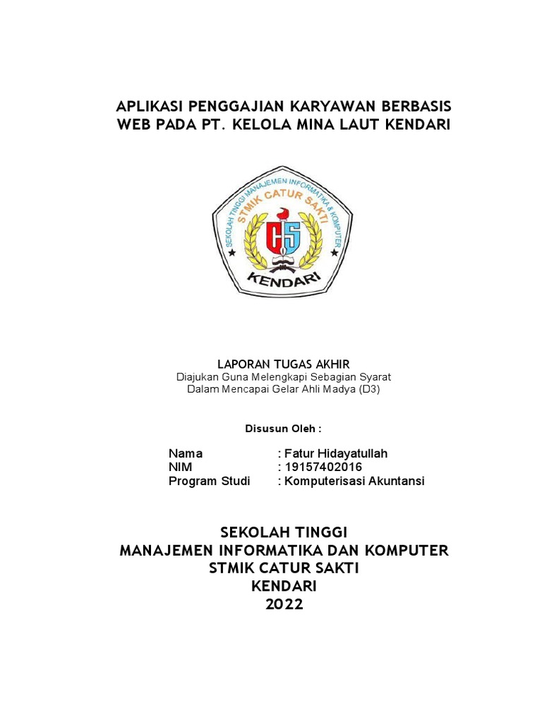 Aplikasi Penggajian Karyawan Berbasis Web Pada PT | PDF