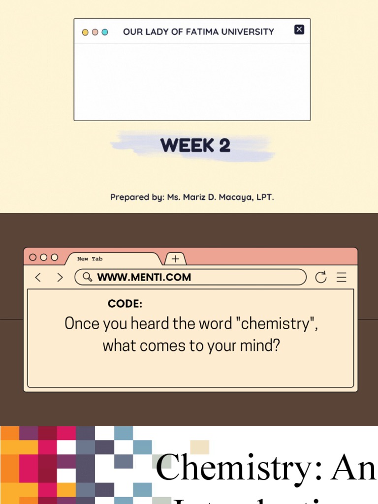 Week 2 - Introduction To Chemistry | PDF | Chemistry | Chemical Substances