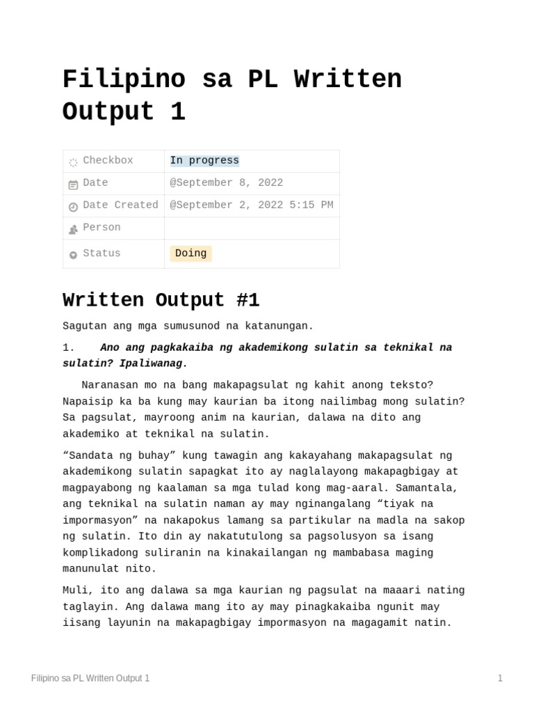 Akademikong Sulatin | PDF