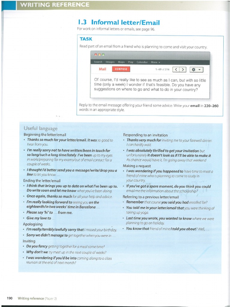 Informal Letter Samples CAE | PDF | Question | English Language