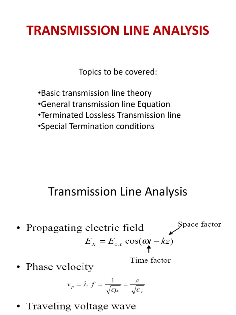 Lecture 3 - TL Analysis | PDF | Transmission Line | Electrical Impedance