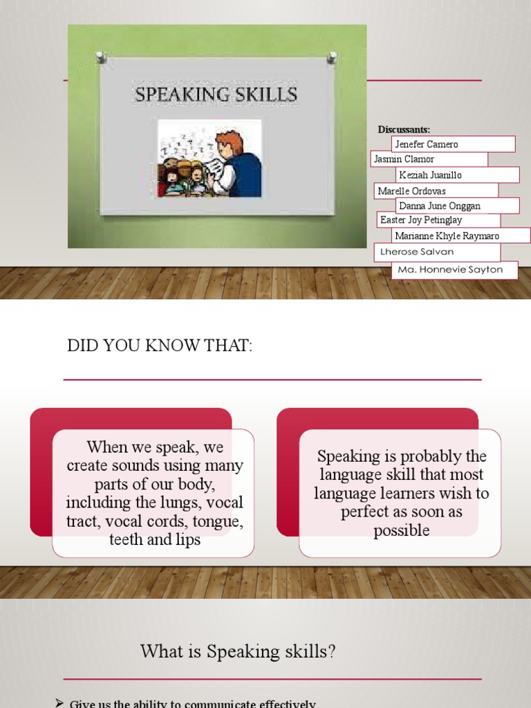 Speaking Skill 1 | PDF | Speech | Fluency