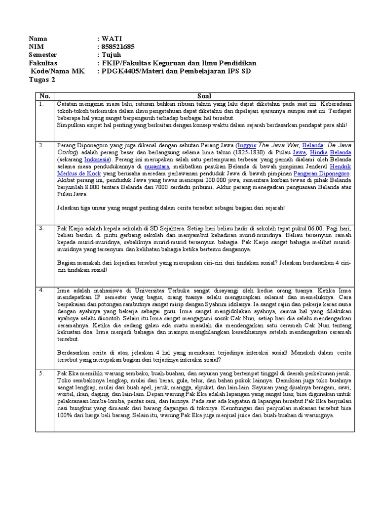 Materi Dan Pembelajaran IPS SD | PDF