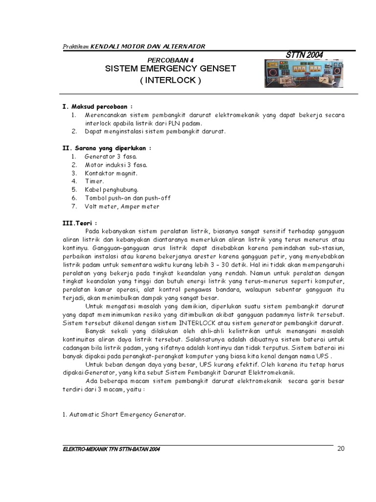 04 Sistem Emergency Genset (Interlok) | PDF