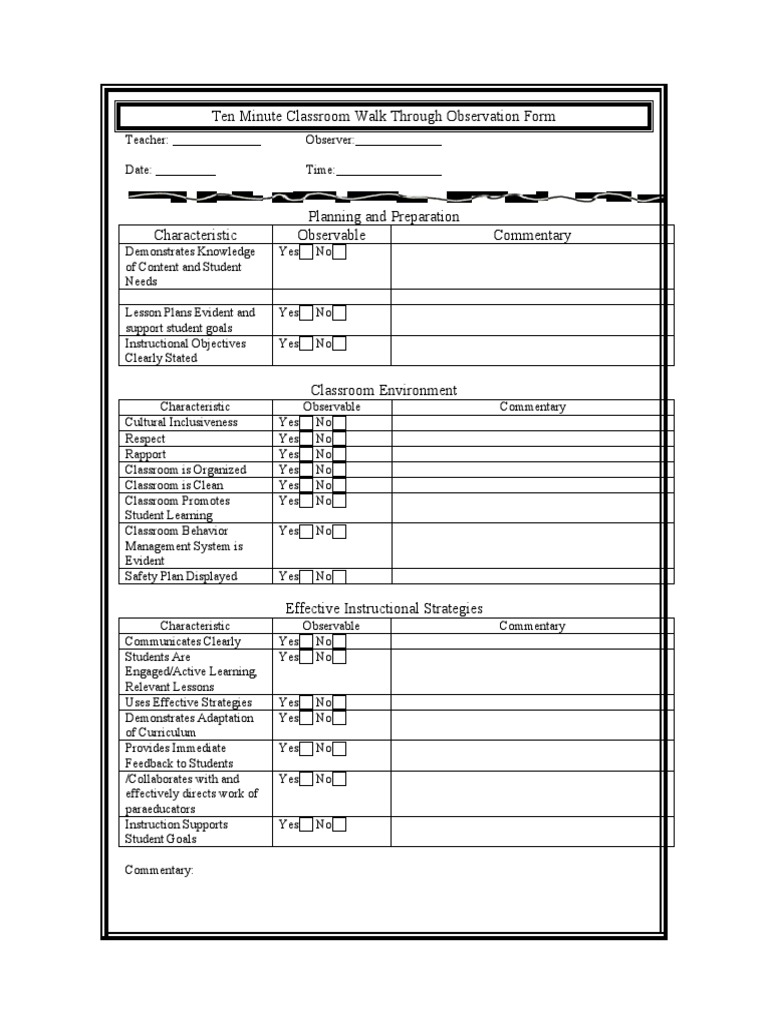 Class Walk Through Observ | PDF