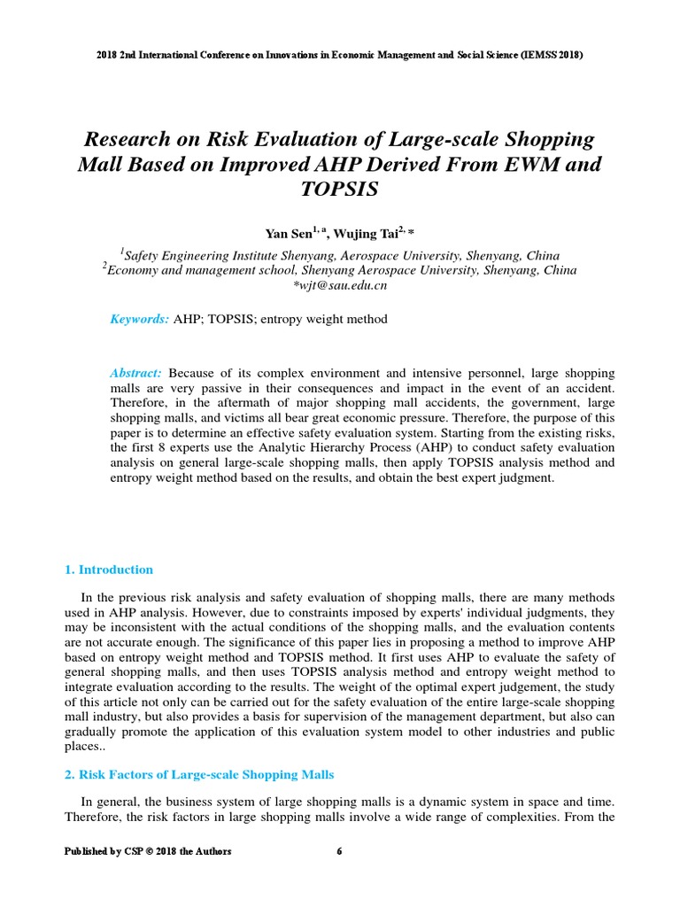 Risk Factor | PDF | Risk | Evaluation