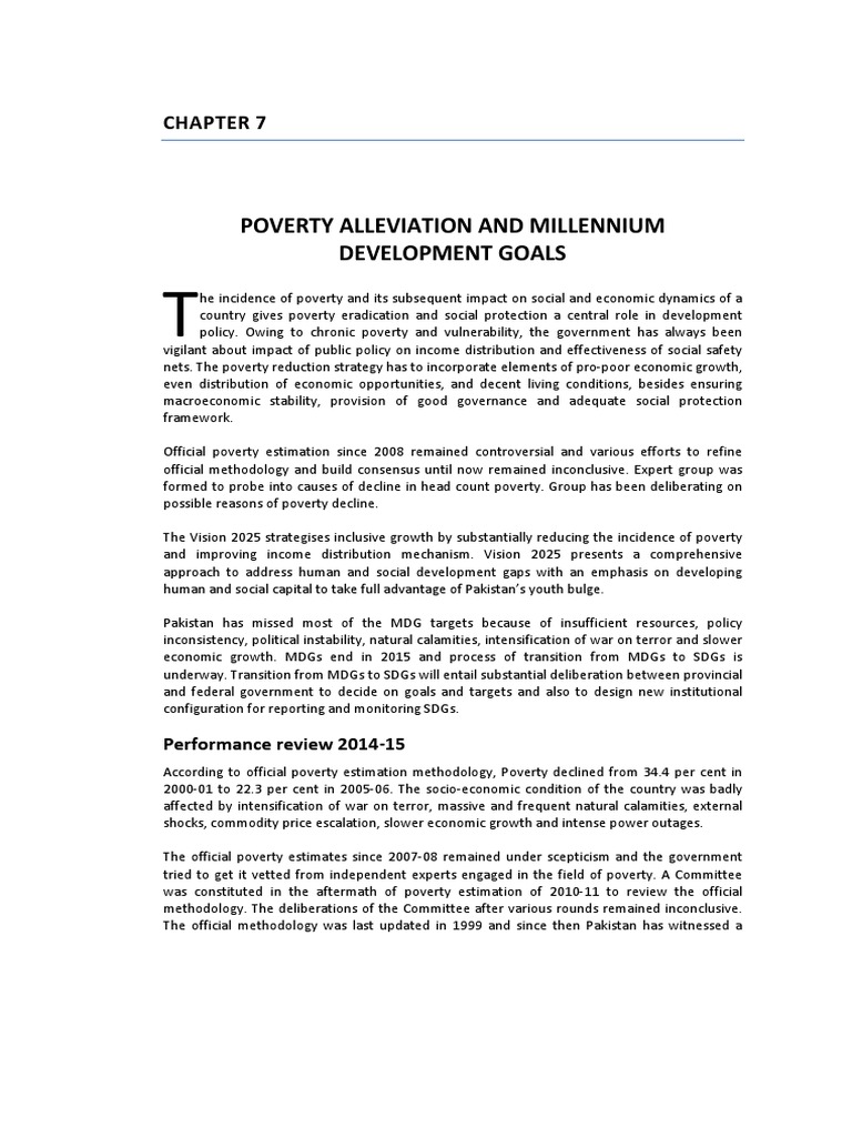Ch7 Poverty Alleviation | PDF | Millennium Development Goals | Poverty