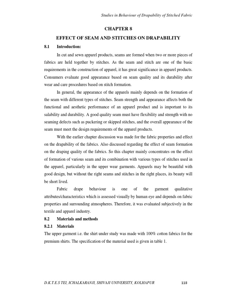14 Chapter 8 | PDF | Seam (Sewing) | Textiles
