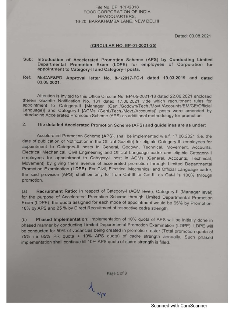 APS Detailed Circular | PDF