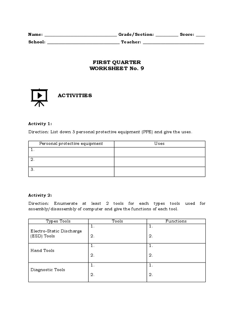 TVL CSS G11-Q1-DW9 | PDF | Science & Mathematics | Computers