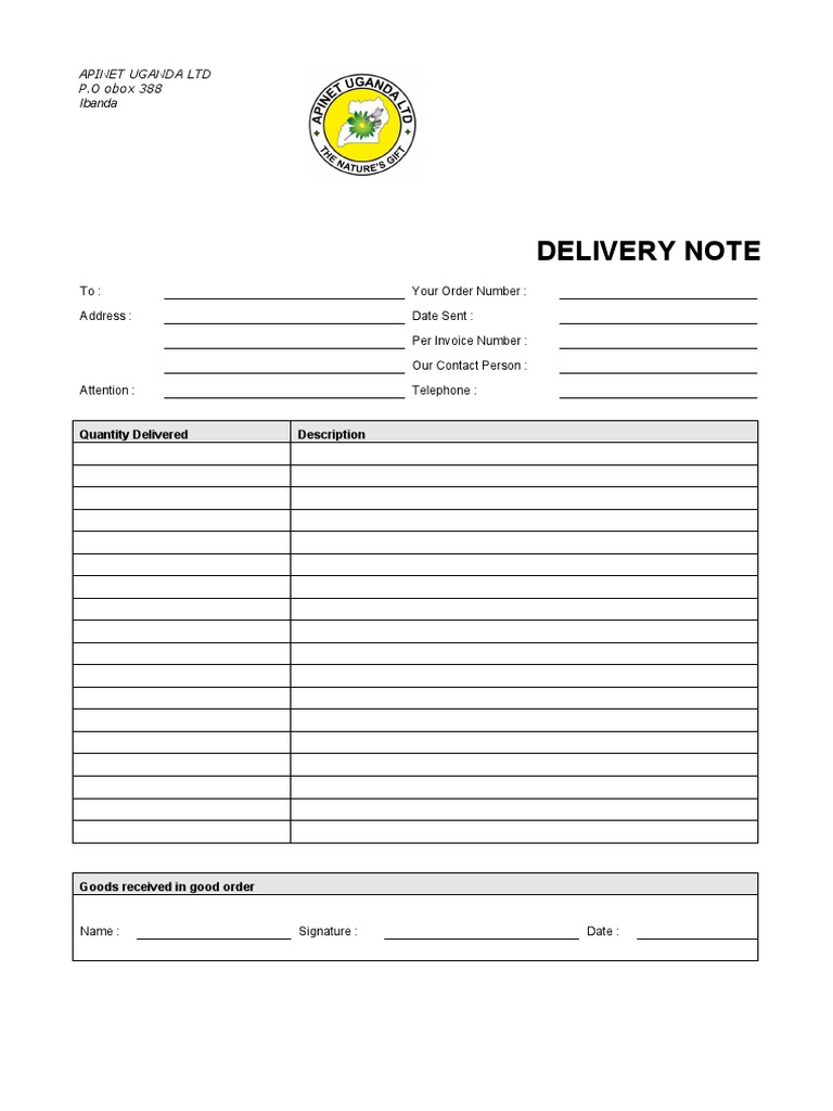 Delivery Note | PDF