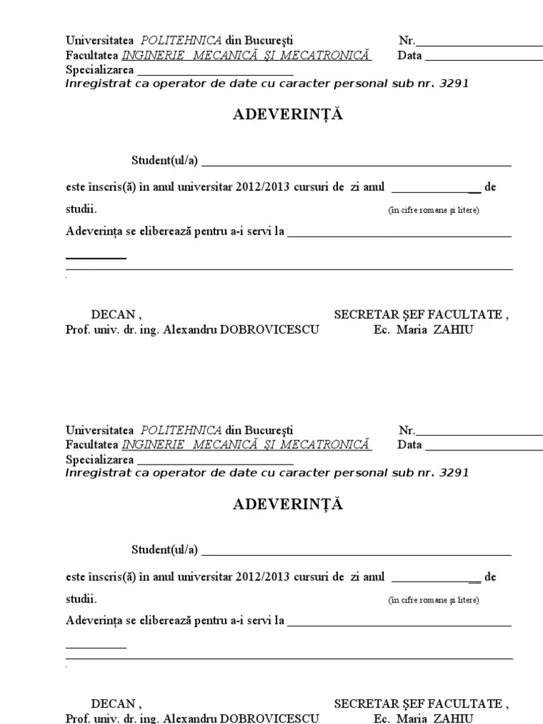 Adeverinta Student | PDF