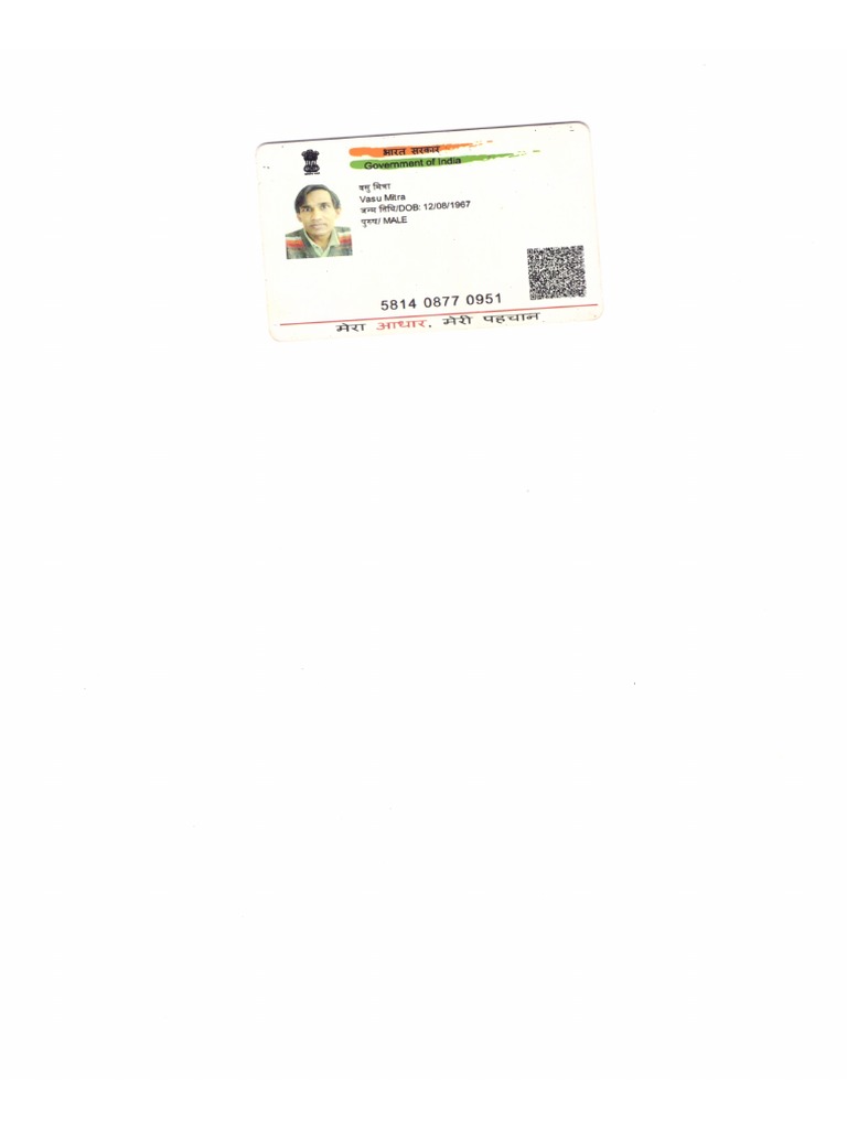 Vasu Aadhar Card | PDF