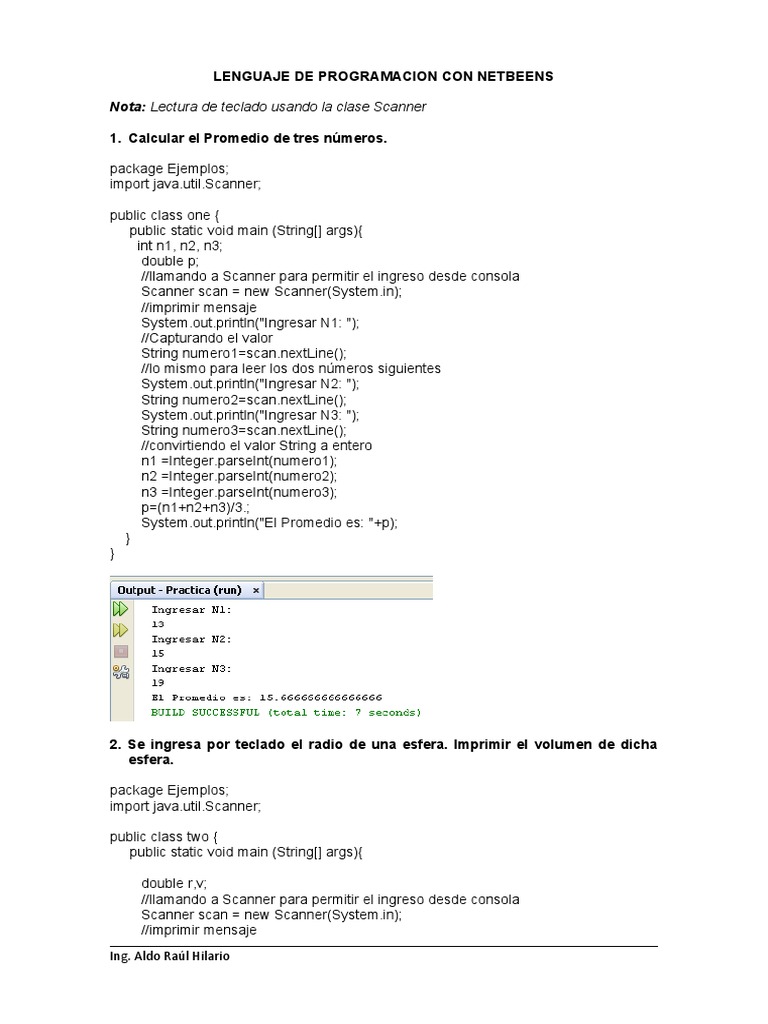 Practica 01 - Clase Scanner | PDF | Java (lenguaje de programación ...