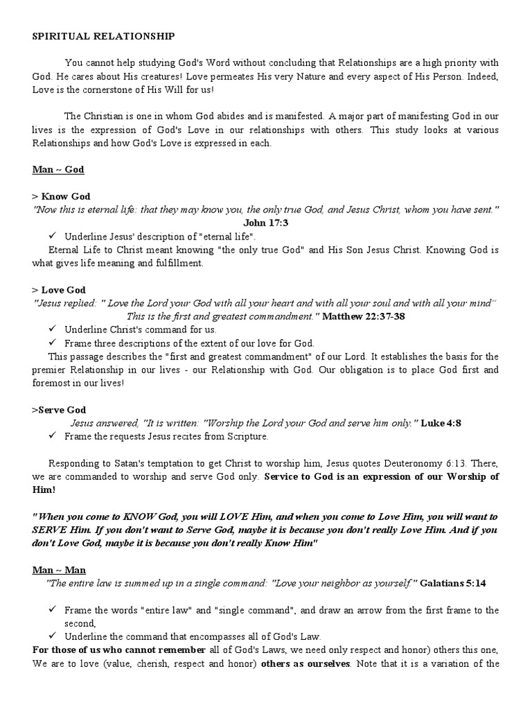 Spiritual Relationship | PDF | Jesus | Eternal Life (Christianity)