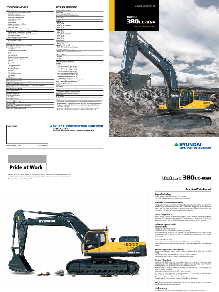 现代R380LC 9SH | PDF | Horsepower | Diesel Engine