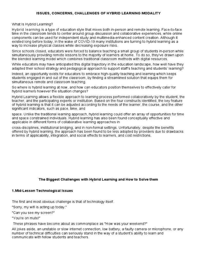 Navigating the Challenges of Hybrid Learning: Effective Strategies to ...