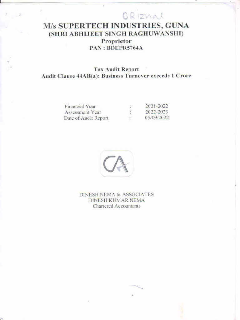 Audit Report Fy 21-22 Supertech | PDF