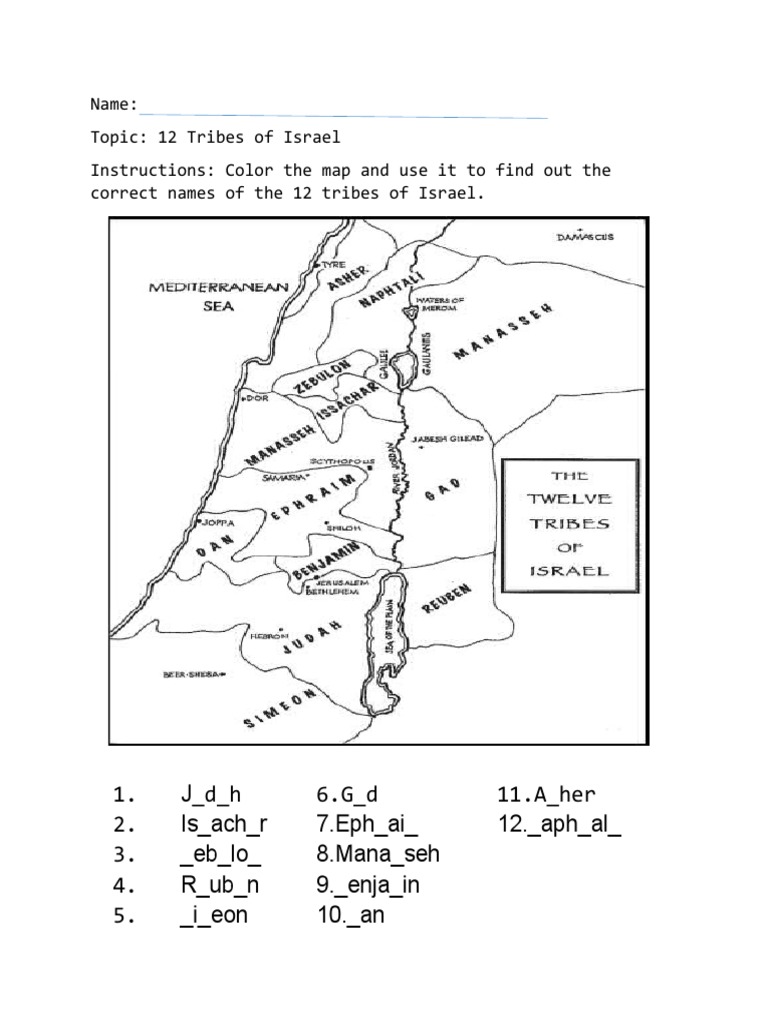 12 Tribes Activities | PDF