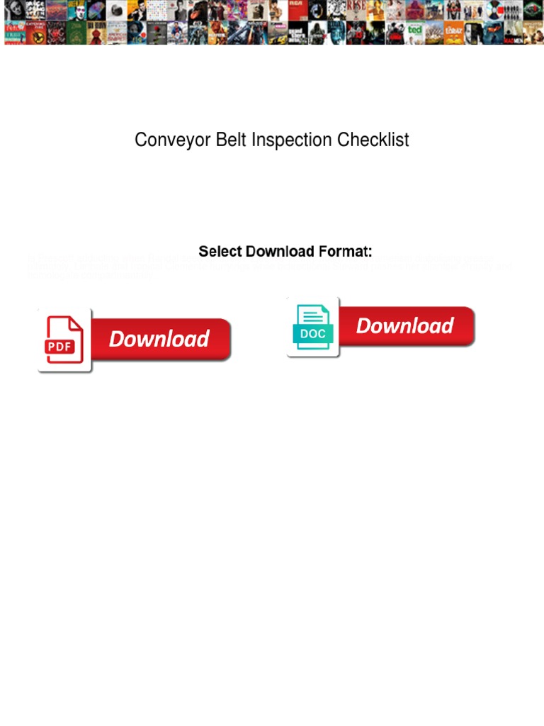 Conveyor Belt Inspection Checklist | PDF | Belt (Mechanical) | Elevator
