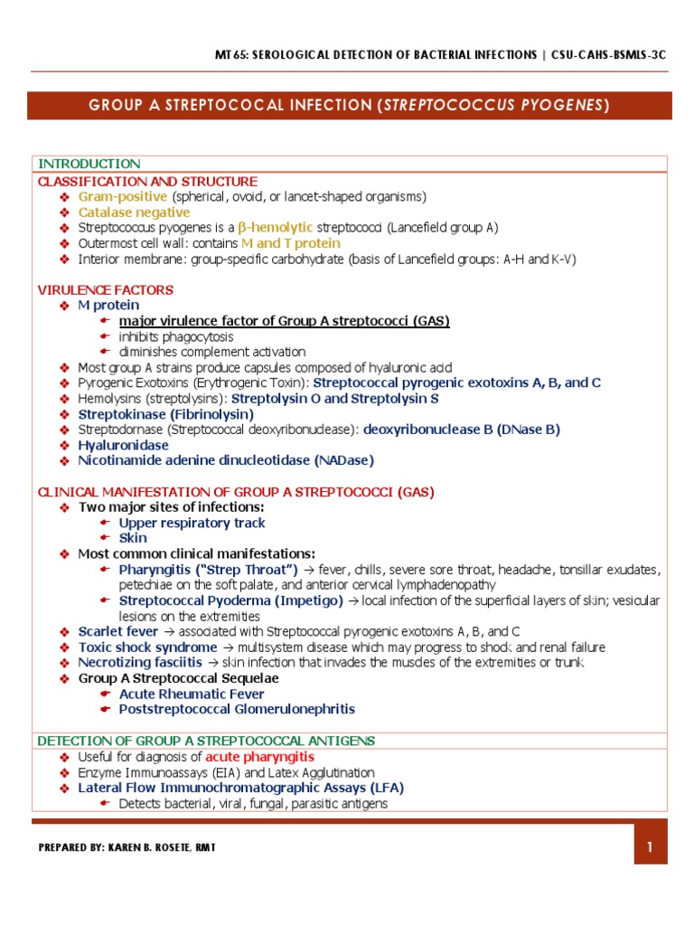 Serological Test On Bacterial Infections-Streptococcal Infection | PDF ...