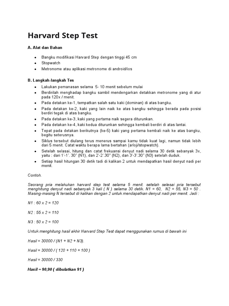 Arsip - Harvard Step Test | PDF | Kesehatan Holistik
