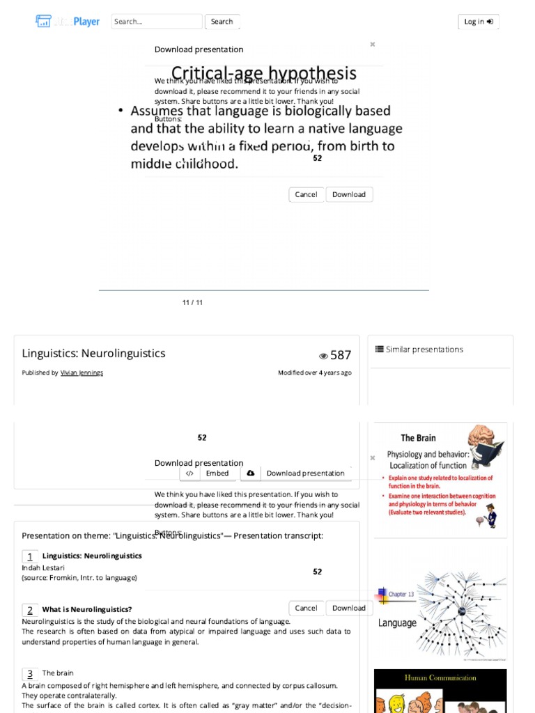 Linguistics - Neurolinguistics - PPT Download | PDF | Aphasia ...