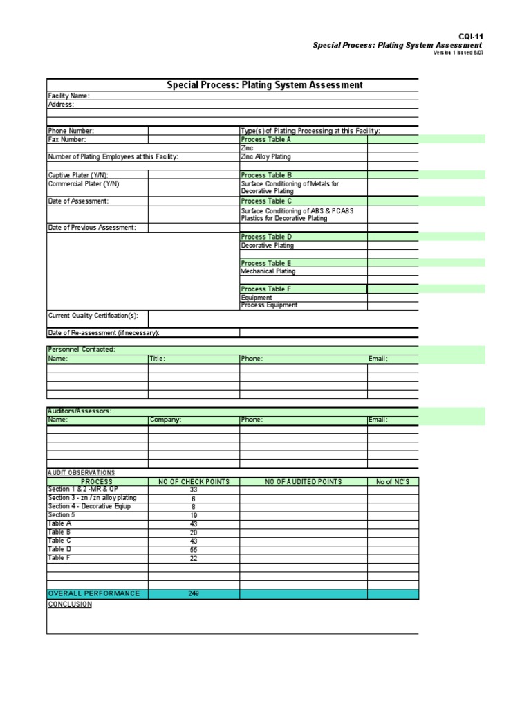 6.CQI 11 - Plating Assessment | PDF | Verification And Validation ...