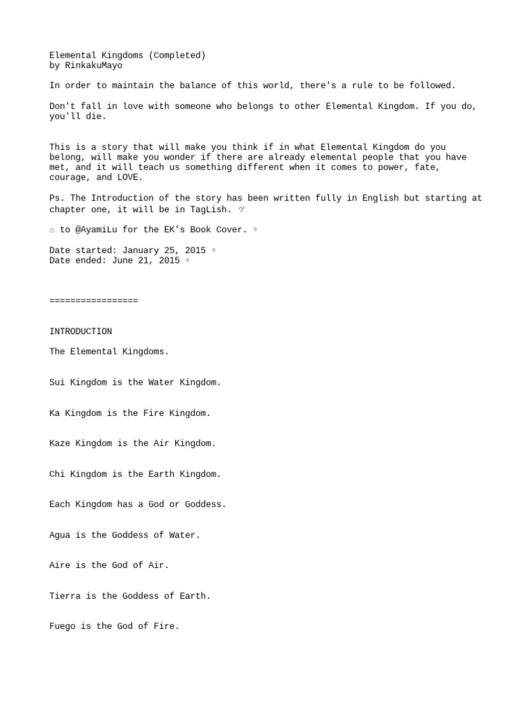 Elemental - Kingdoms - TXT Filename - UTF-8''Elemental Kingdoms | PDF