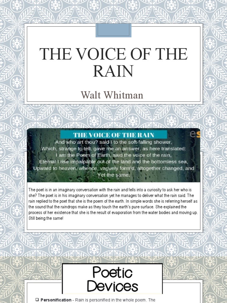 The Voice of The Rain | PDF