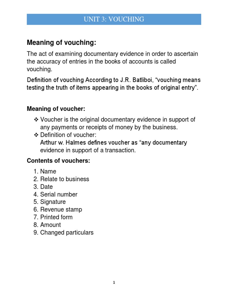 Unit 3 Vouching | PDF | Interest | Banks