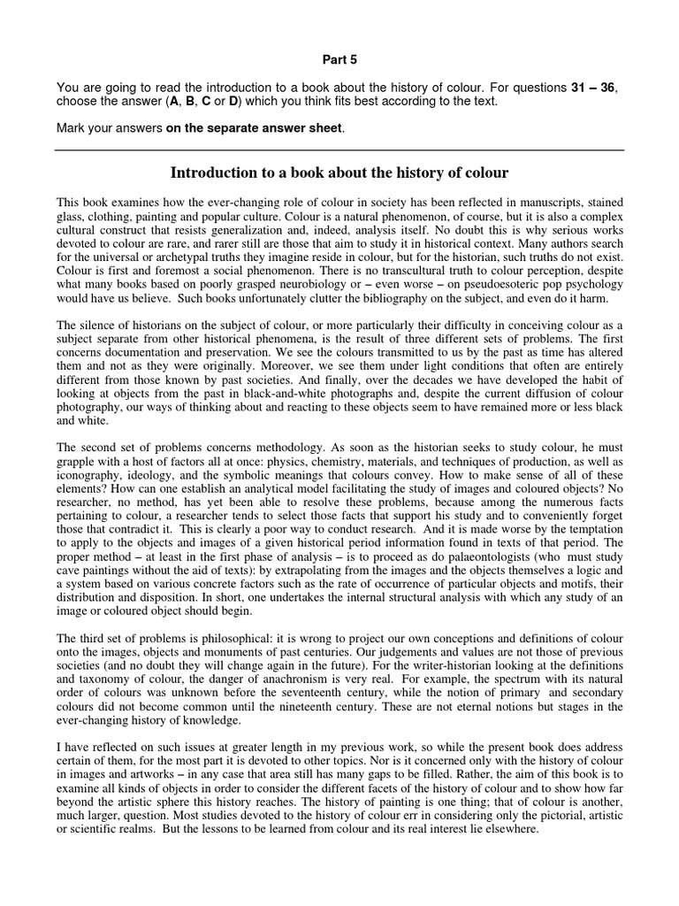 C1 Advanced Sample Paper 1 RUE-v2-8-9 | PDF | Color | Analysis