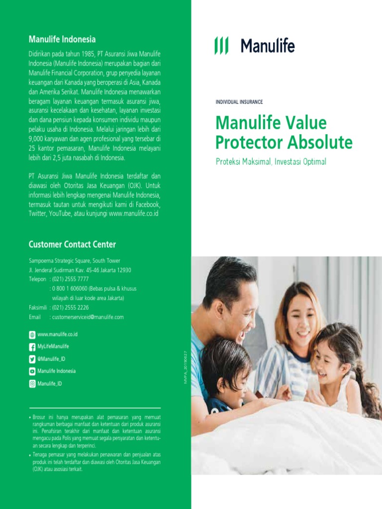 Brosur Manulife Value Protector Absolute (MPA) | PDF