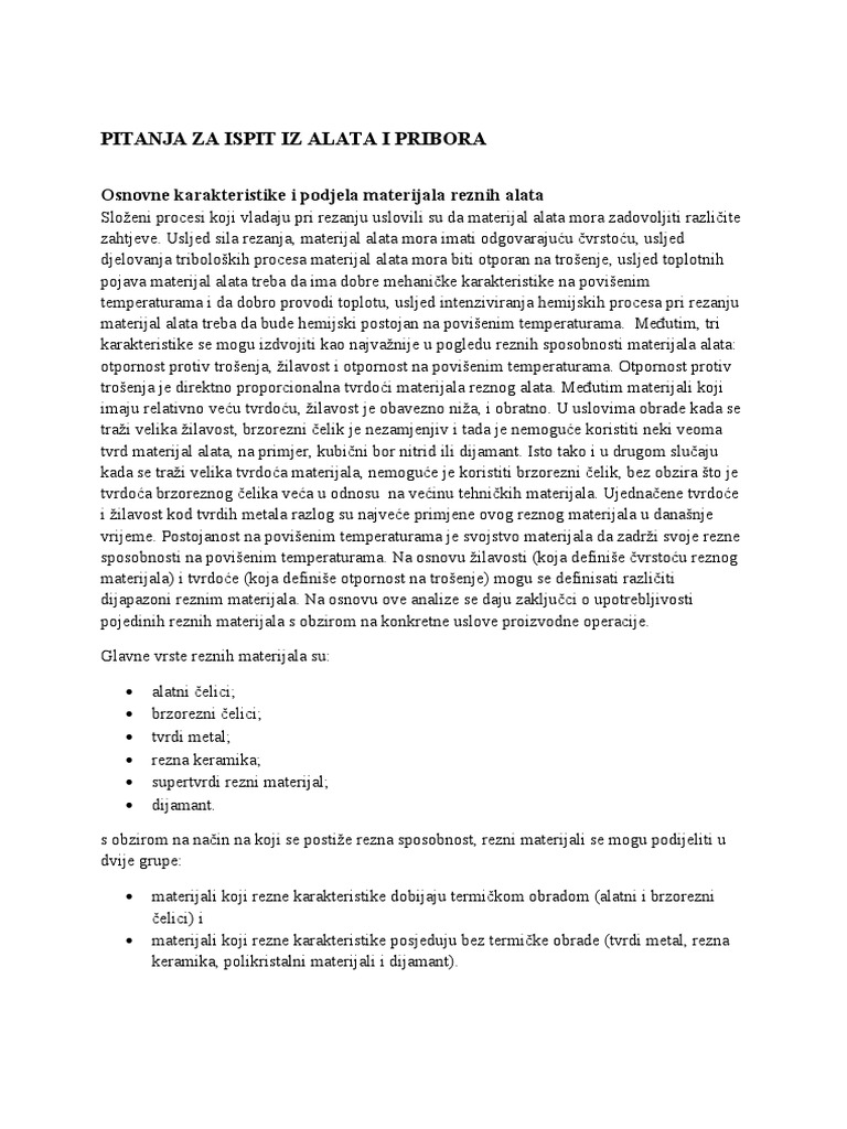 Skripta Iz Alata I Pribora 1 | PDF