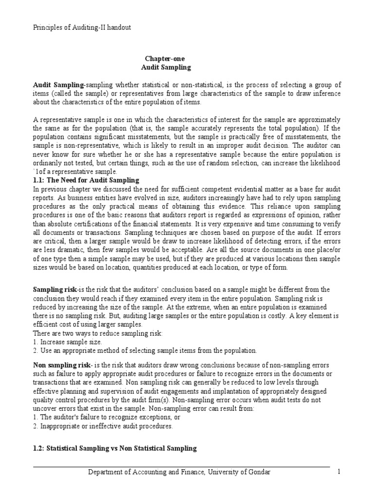 Auditing II Note | PDF | Audit | Financial Audit