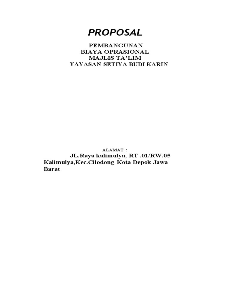 Proposal Dana Majlis Ta'lim | PDF | Perjalanan