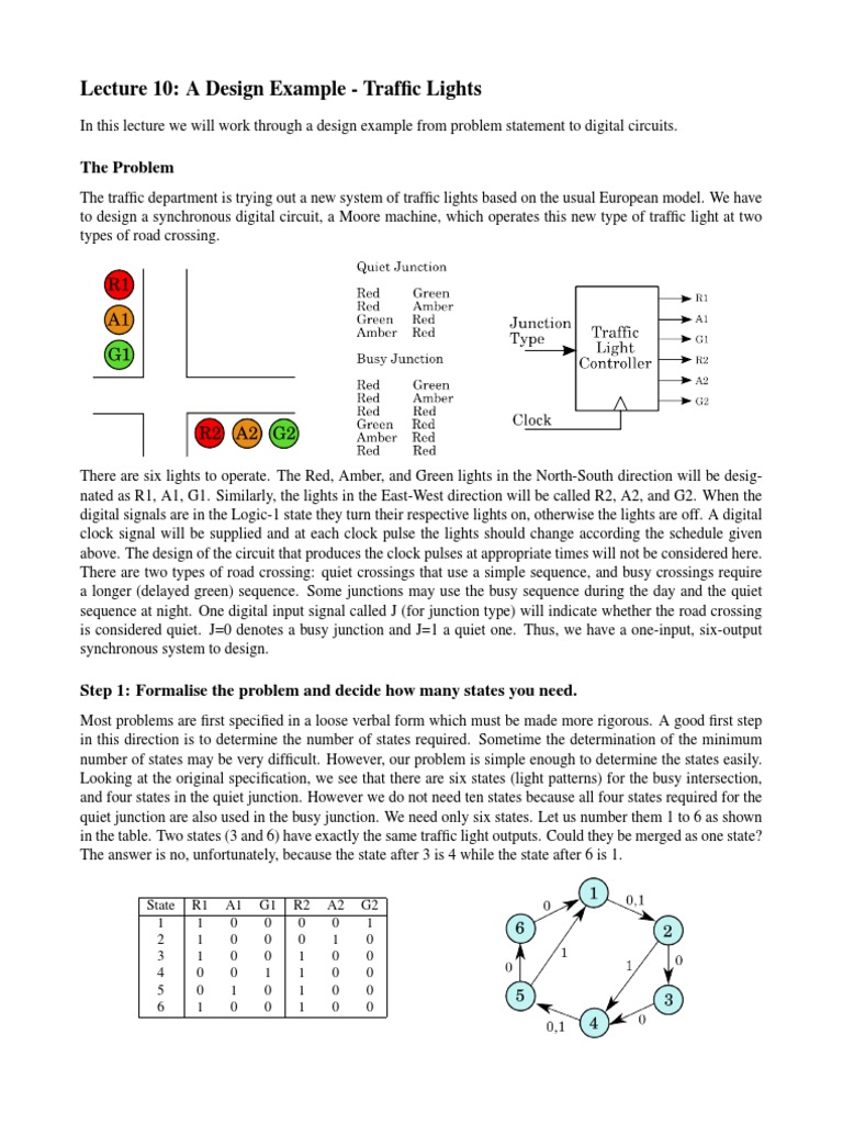 Lecture 10: A Design Example - Traffic Lights: The Problem | PDF ...