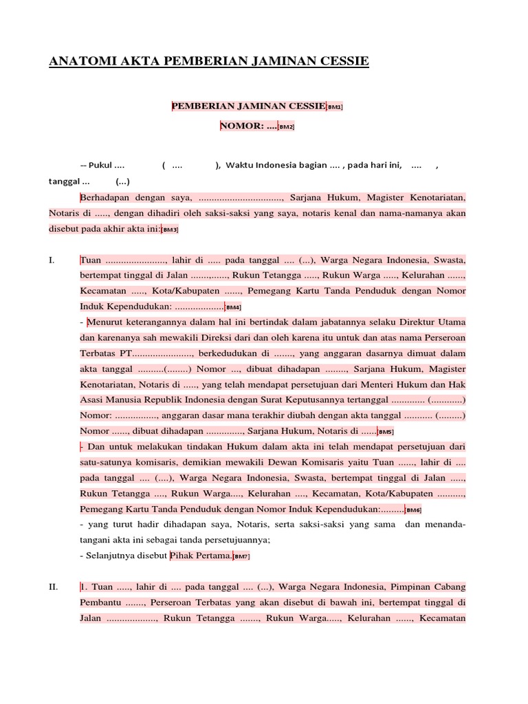 Anatomi Akta Pemberian Jaminan Cessie | PDF
