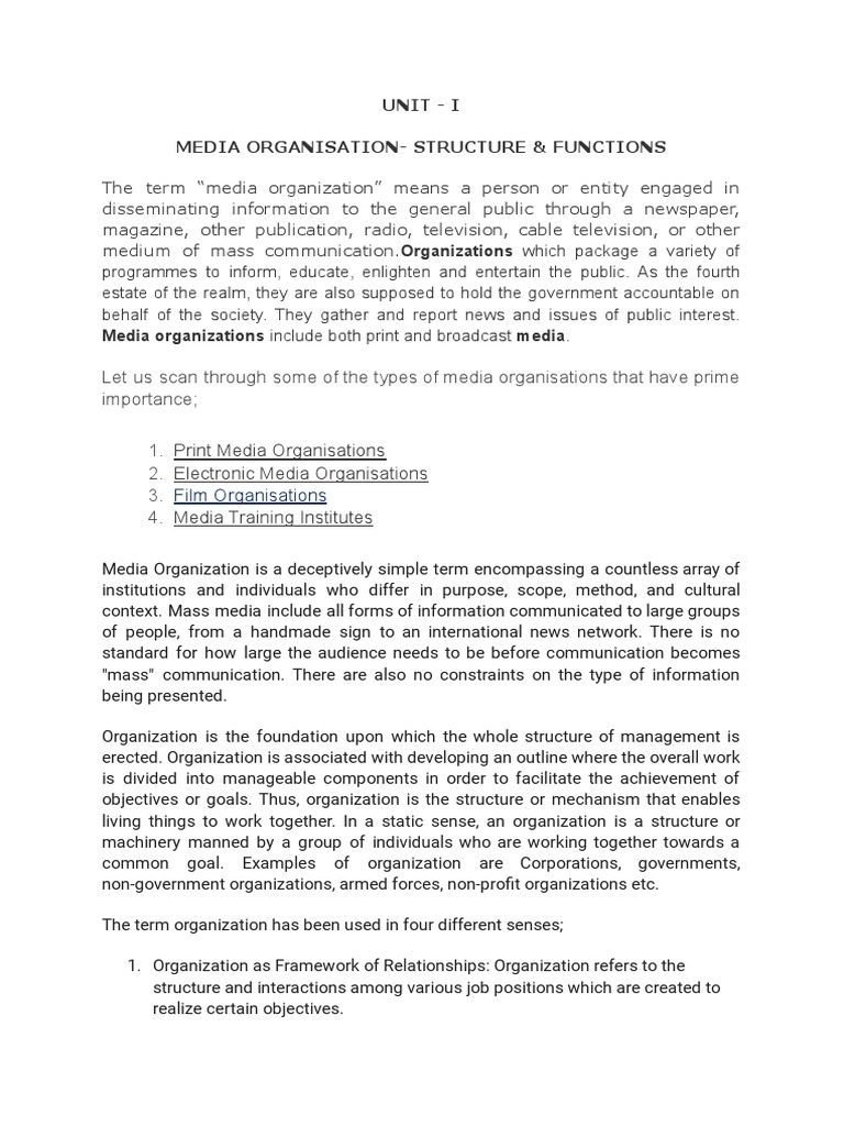 Unit - 1, Mme | PDF | Mass Media | Foreign Direct Investment