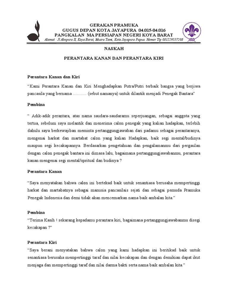 Naskah Perantara Kanan Dan Perantara Kiri | PDF