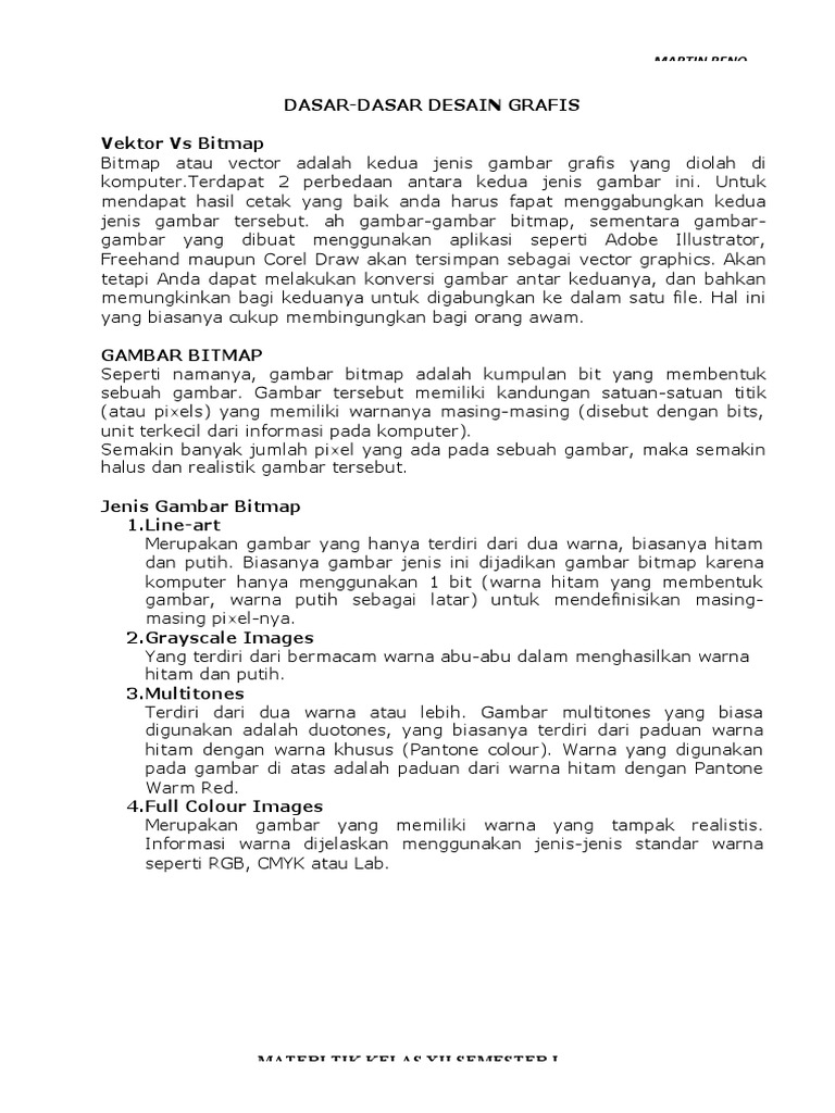Perbedaan Gambar Bitmap dan Vektor | PDF