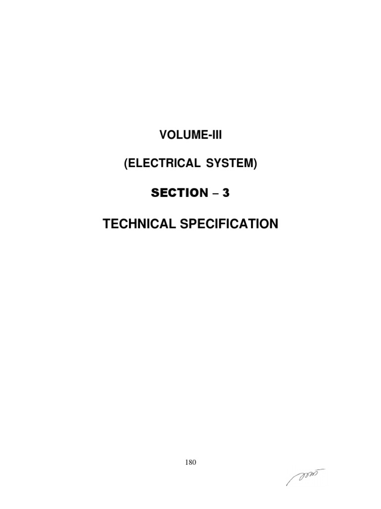 Electrical Specification Technical Speacification | PDF | Electric ...