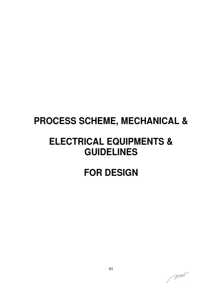 Process Scheme Mechanical & Electrical Equipments & Guidlines For ...