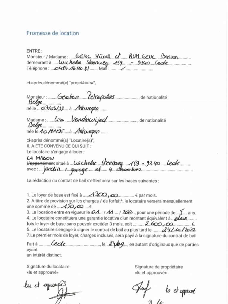 Promesse de Location | PDF