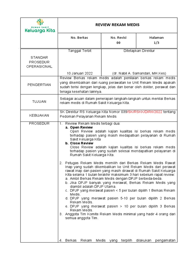 Spo Review Rekam Medis | PDF