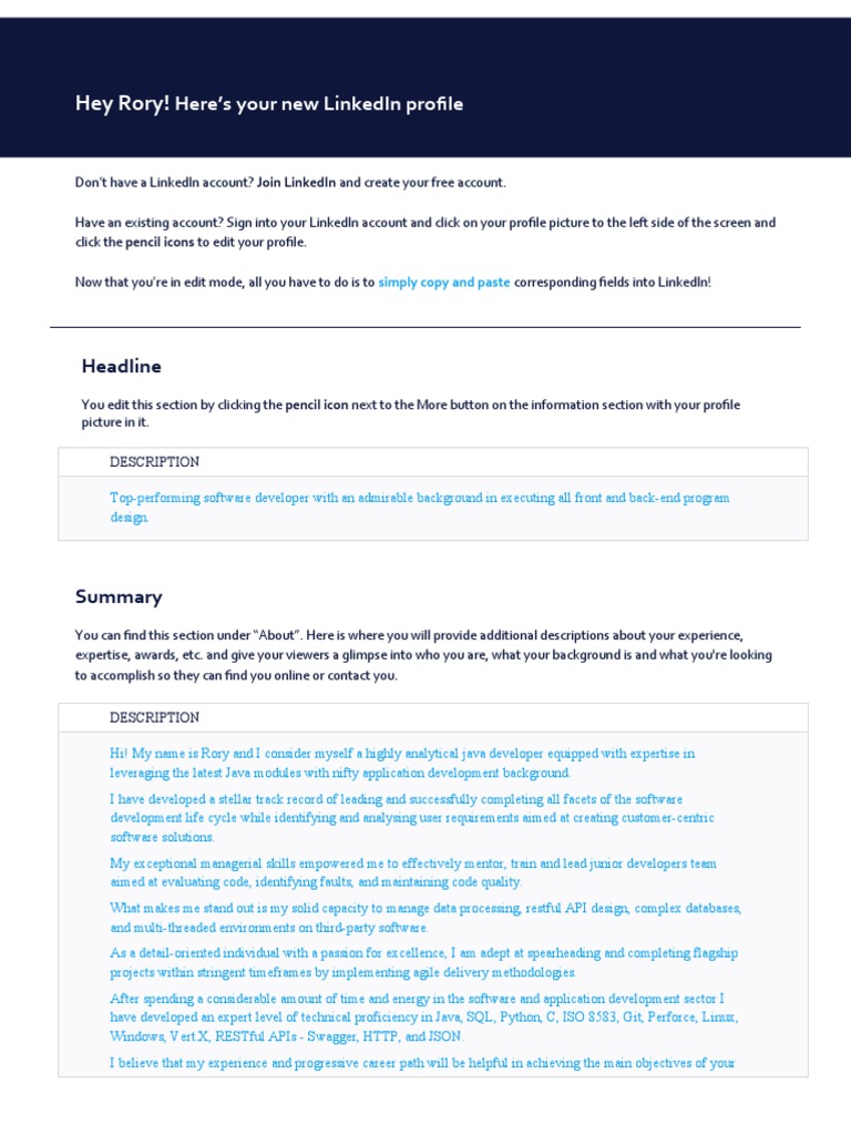 Rory James Marcussen - LinkedIn - 1st - Draft | PDF | Recruitment ...