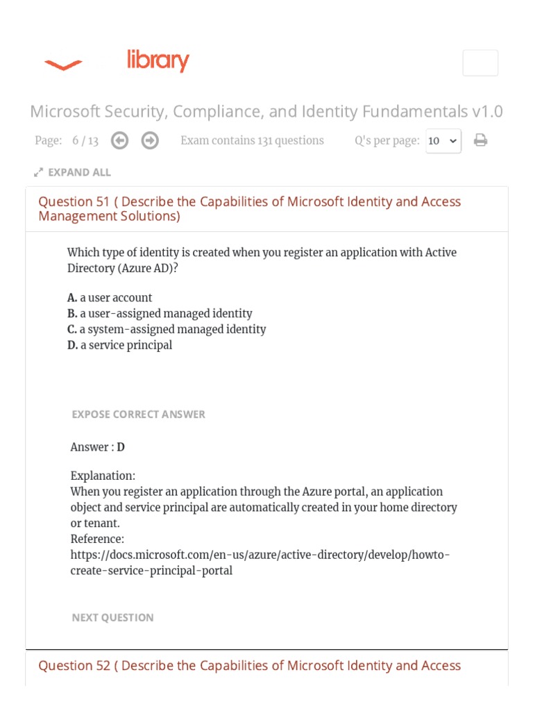6 CertLibrary - Com SC 900 | PDF | Authentication | Applications Of Cryptography